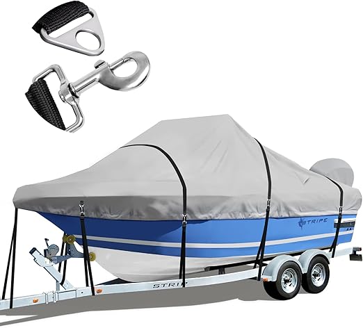 Amazon.com: Center Console Boat Cover with Metal Buckle 17'-19', Heavy ...