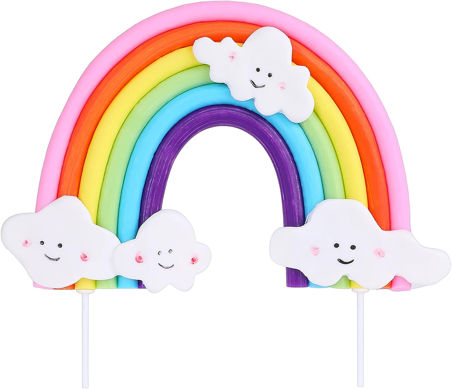 Amazon.com: Rainbow Cake Topper Pottery Rainbow Party Cake Decorations ...