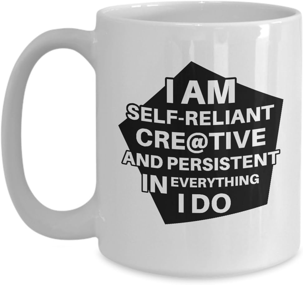 Amazon.com: Positive Affirmation Coffee Mug – I Am Self-reliant ...