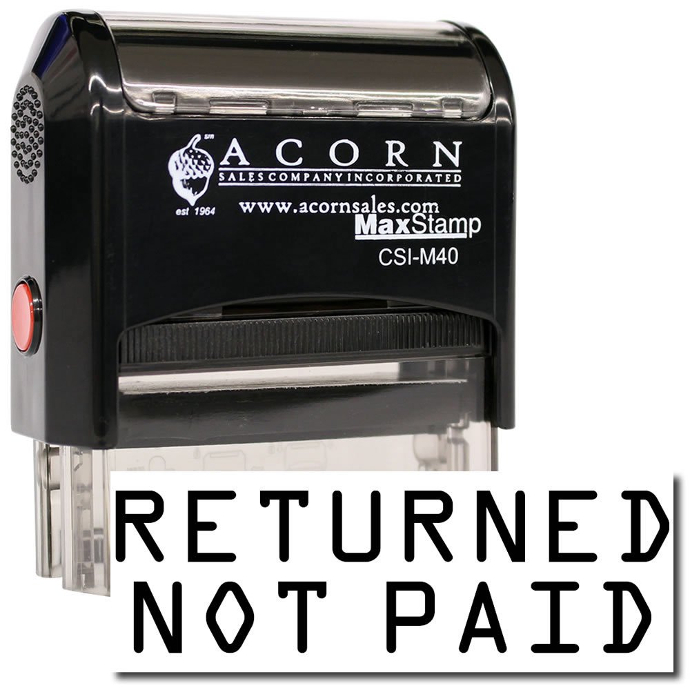 Amazon.com: MaxStamp - Large Self-Inking Returned Not Paid Stamp (Blue ...