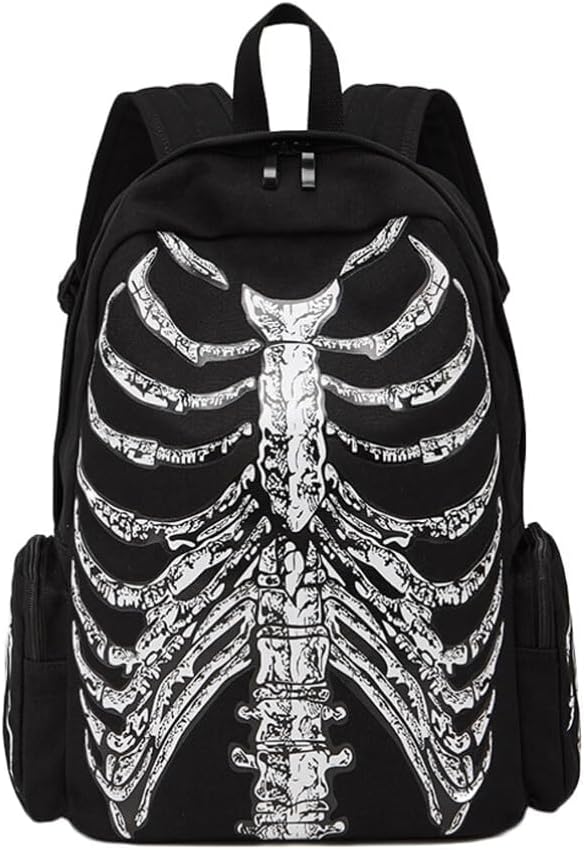 Amazon.com: BEOSOFLOY Punk Skull Black Vintage Backpacks Gothic ...