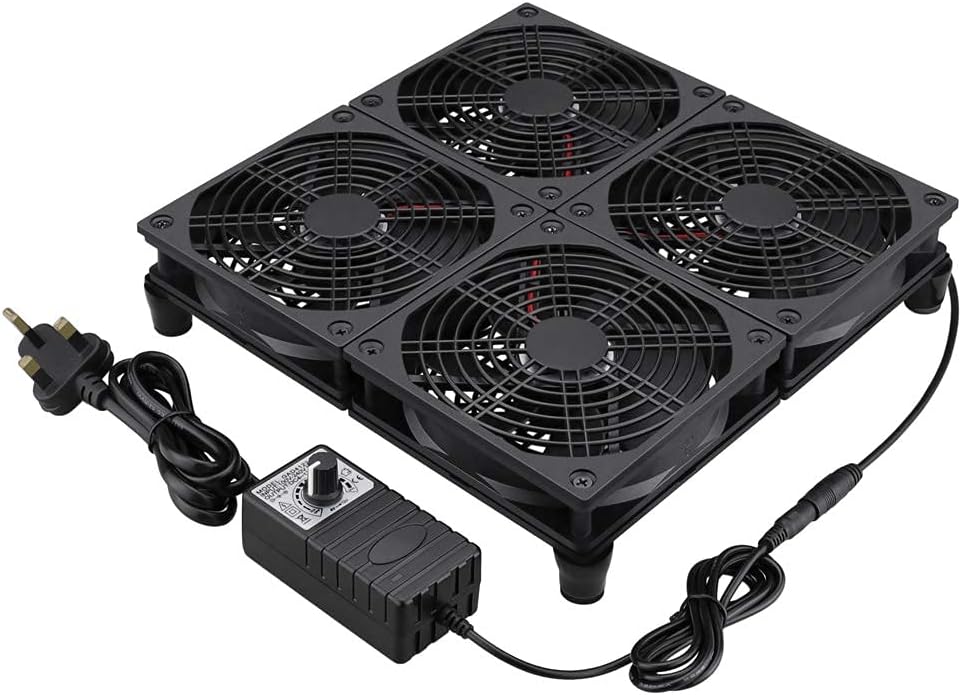 GDSTIME Big Airflow 4 x 120mm Cooling Fan DC 12V Powered 120mm Computer ...