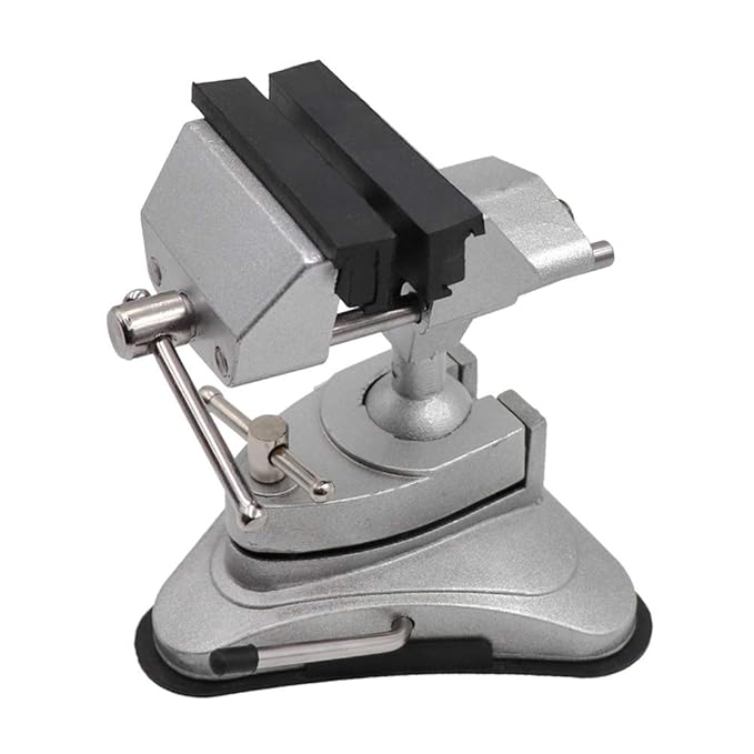Mini Vacuum Base Vise Portable with 360°Swiveling Head and Powerful ...