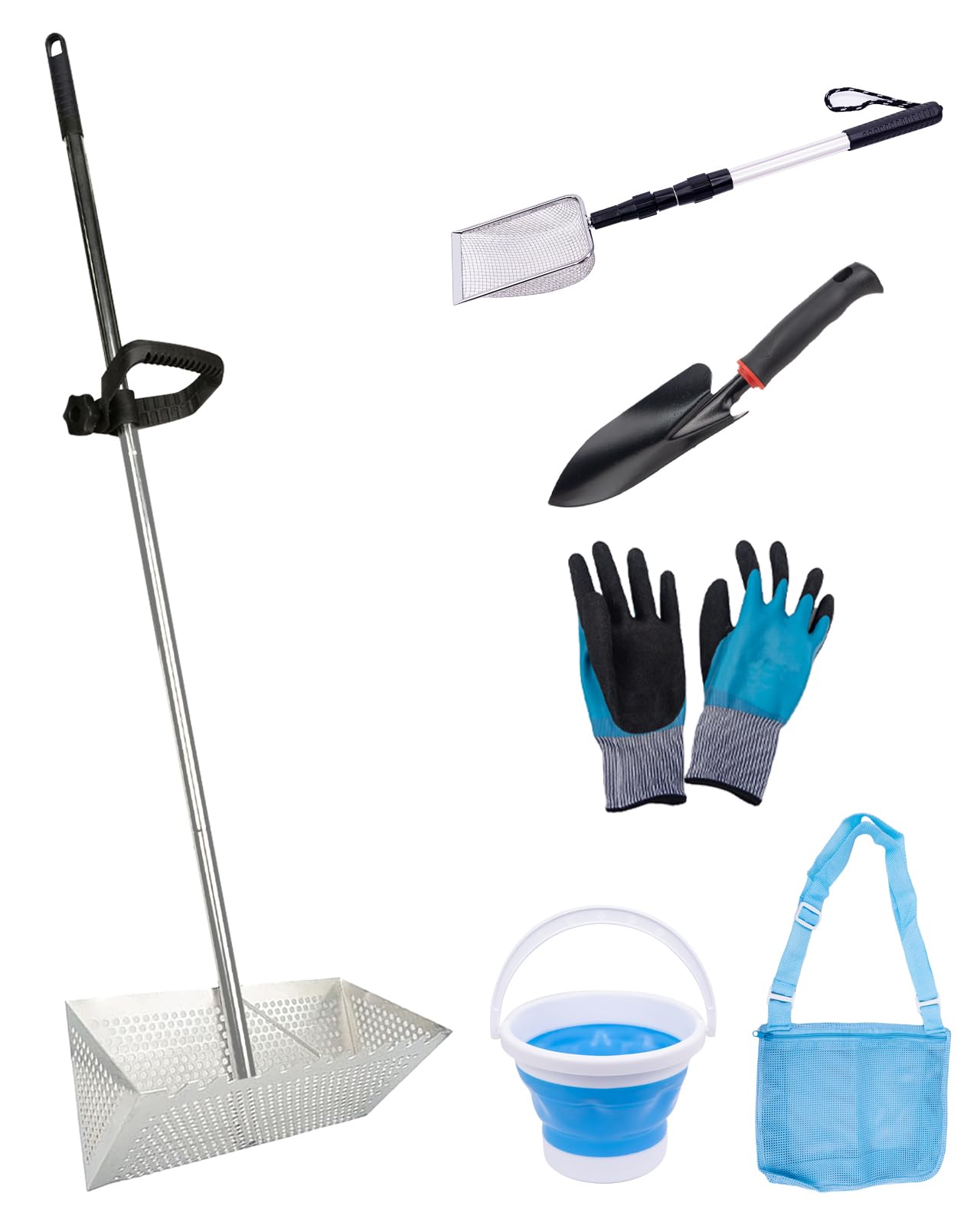 Amazon.com : Sand Fleas Rake Set,Detachable 52 Inches Long Handle ...