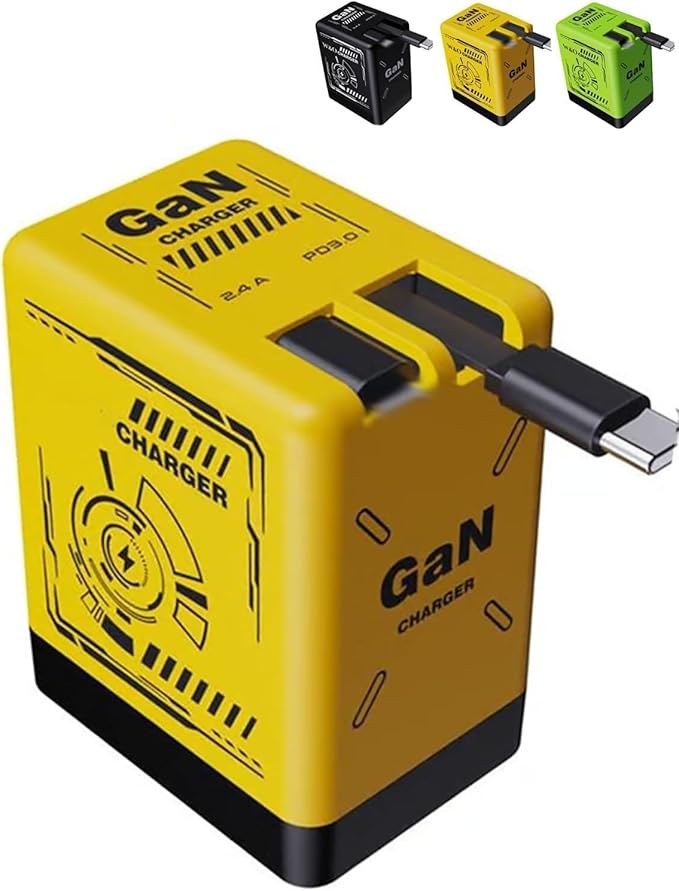 Amazon.com: W&O 2-in-1 GaN 120w Fast Charger, Retractable Wall Fasts Charging Power Adapter with ...