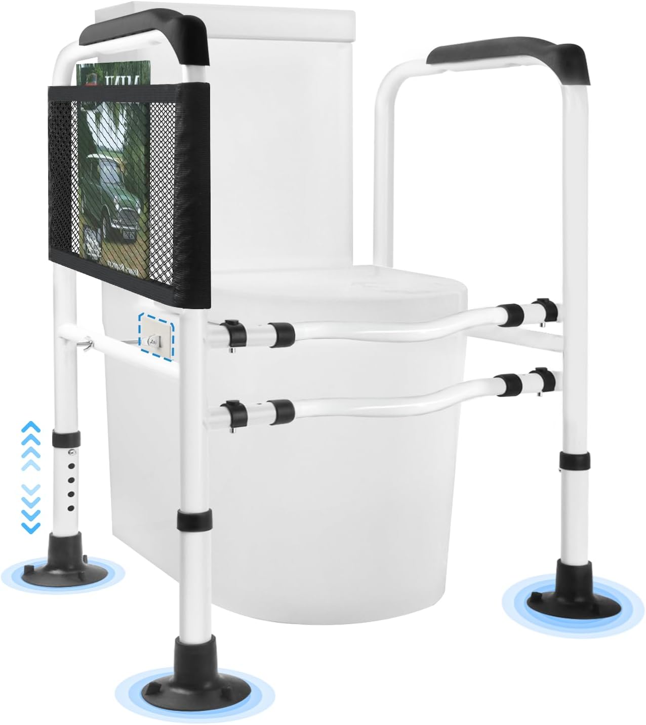 Amazon.com: Agrish Stand Alone Toilet Safety Rail - Adjustable Width & Height Fit Any Toilet ...