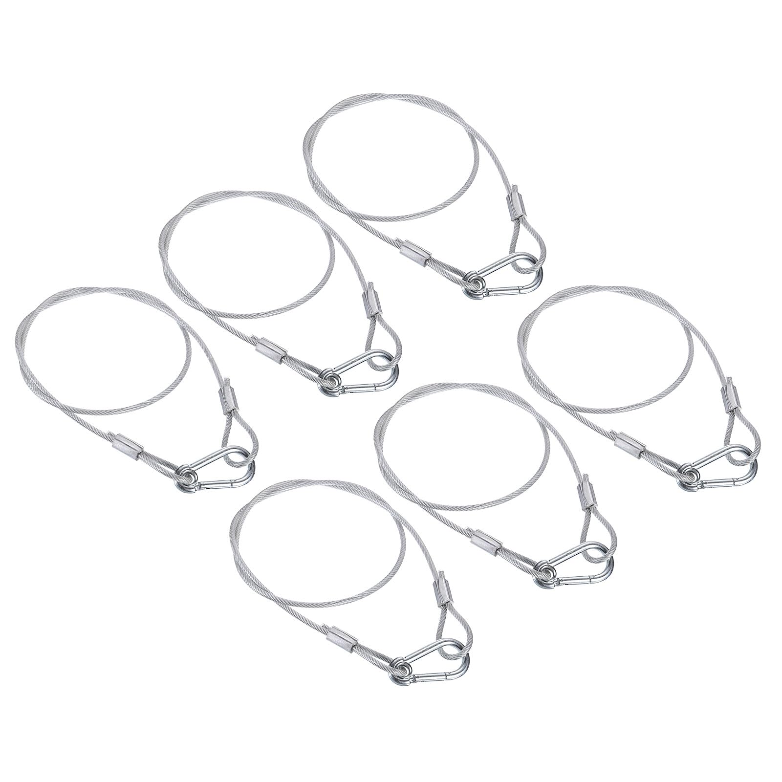 PATIKIL Stainless Steel Safety Cable 39.4″/100cm, 6Pack 5mm Flexible ...
