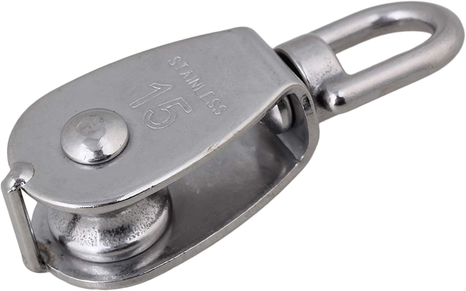 BQLZR Silver M15 Stainless Steel 304 35KG Single Wheel Swivel Pulley ...