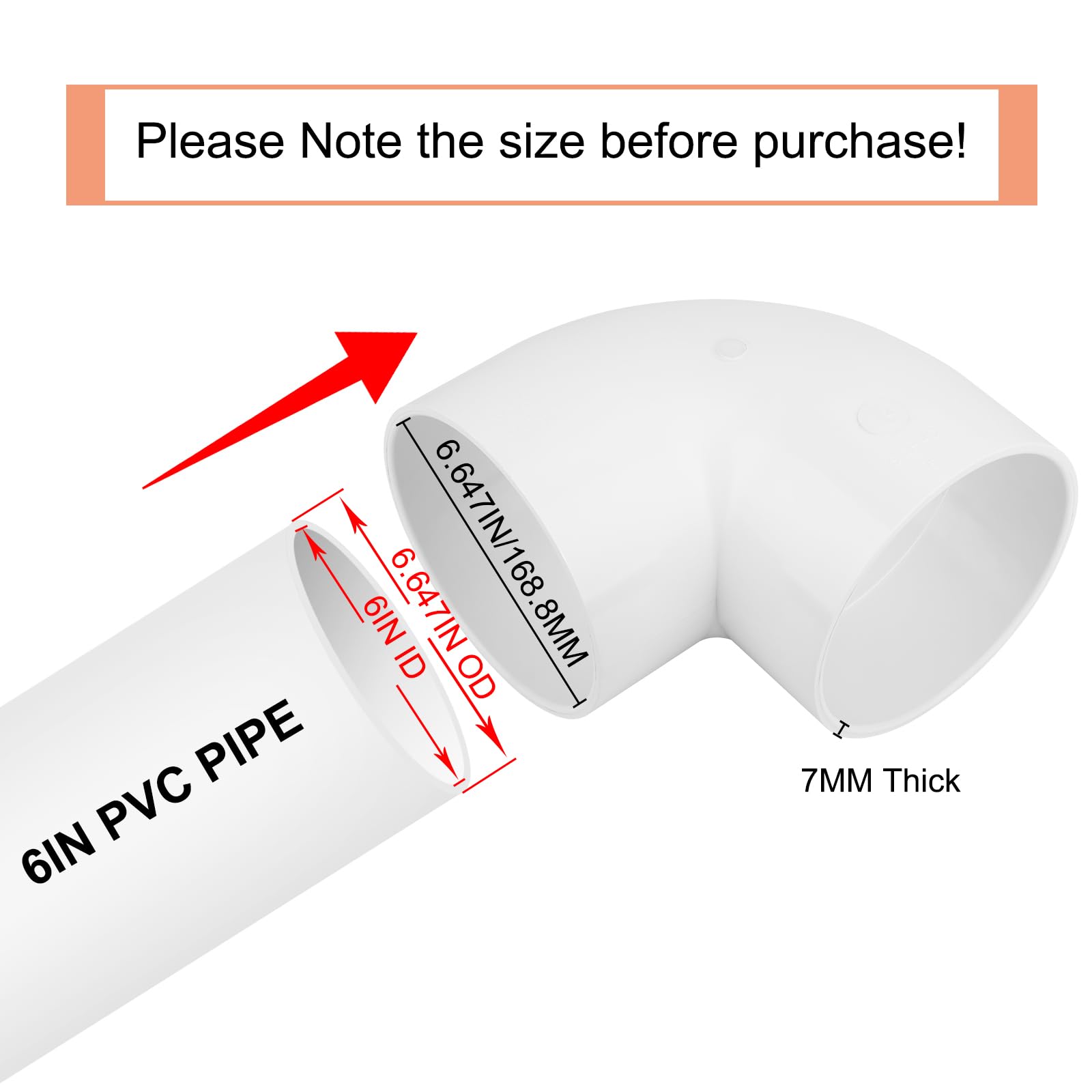 Snapklik.com : 6 Inch 90 Degree Right Angle PVC Pipe Fitting, Furniture ...