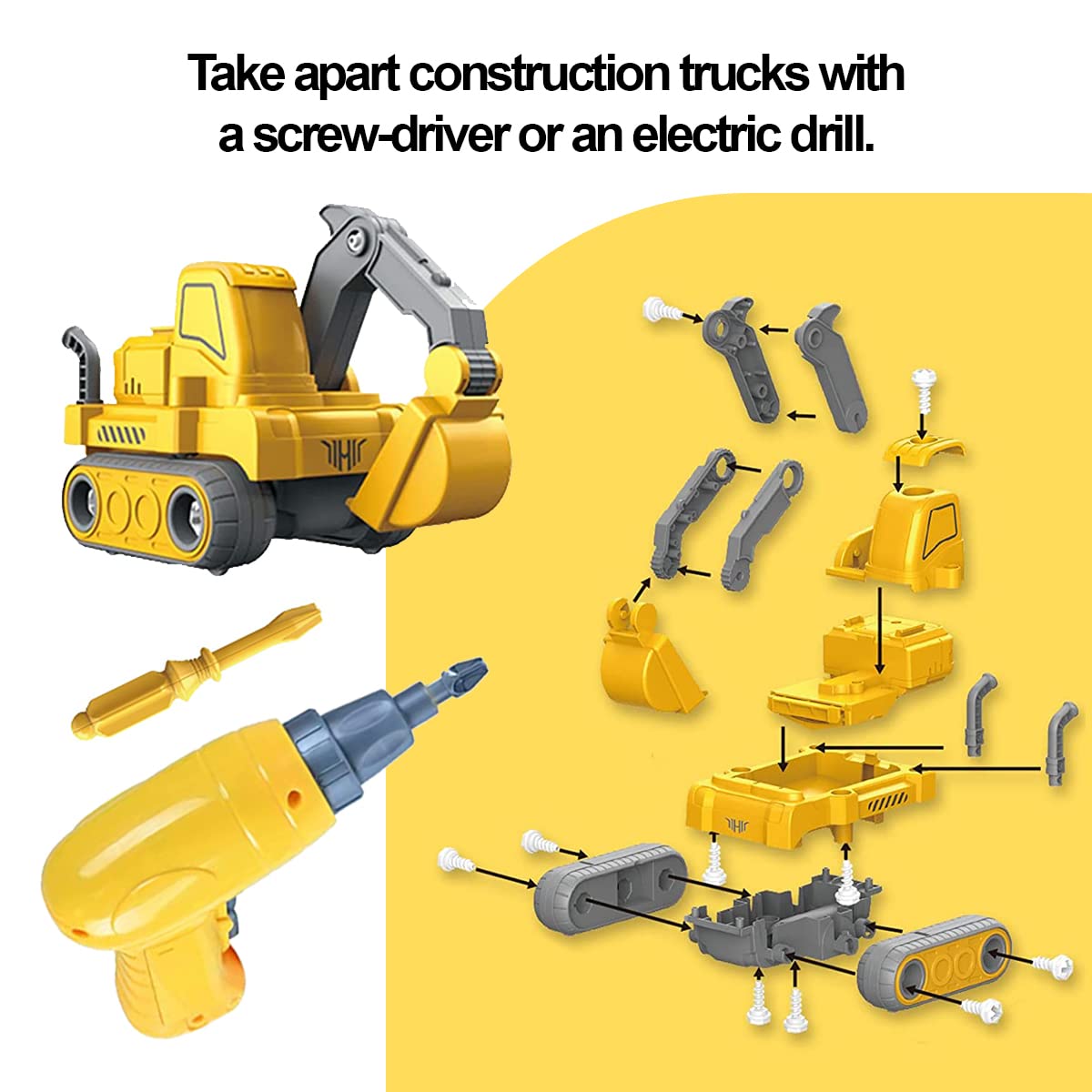 Transformer Toy Take Apart Robot Construction Truck for 3 4 5 6 7 8 9 ...