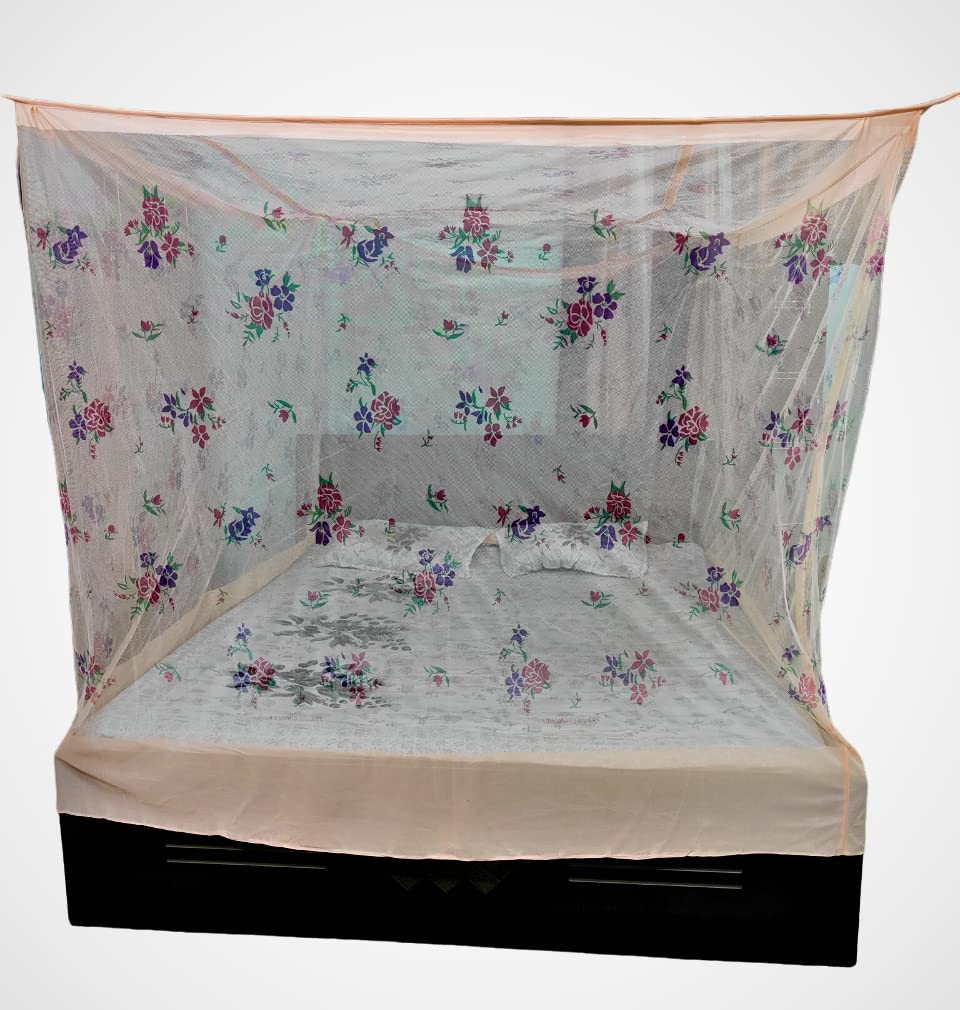 EMBOSSED Luxury Mosquito Net for Bed Double to King Size Bed Canopy ...