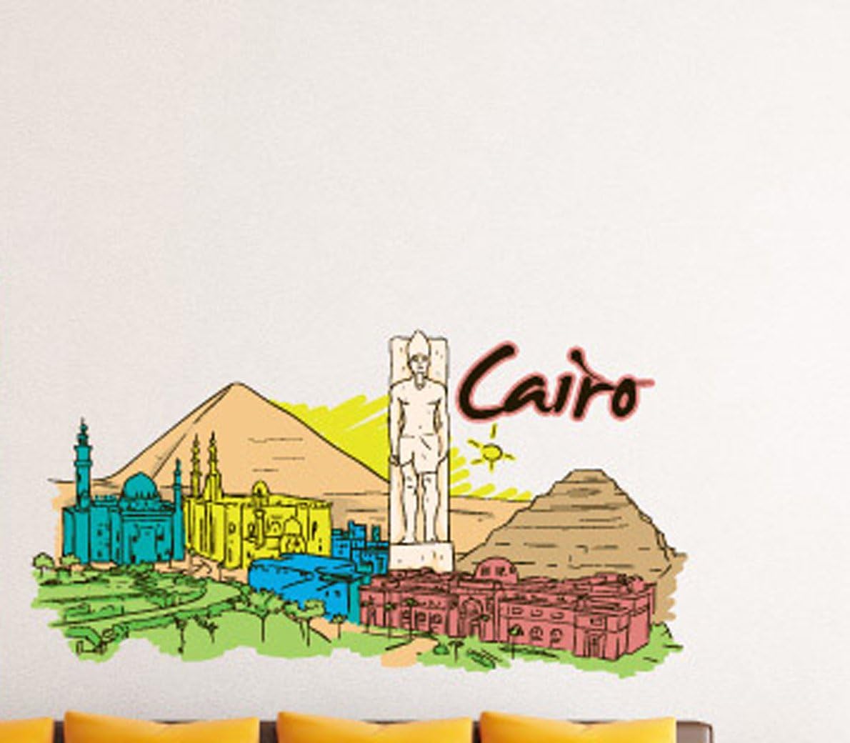 Amazon.com: Famous City Cairo Egypt Wall Decals Stickers Uscolor017 ...