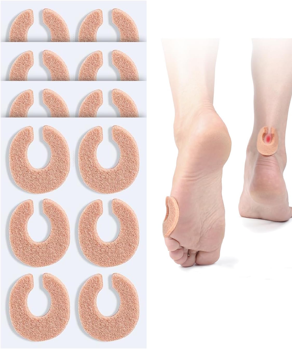 Amazon.com: 24 Pieces U Shaped Felt Callus Pads Metatarsal Pads ...