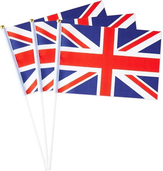 Amazon.com: UK Flag British Flag, Small Mini Handheld UK Flags on Stick ...