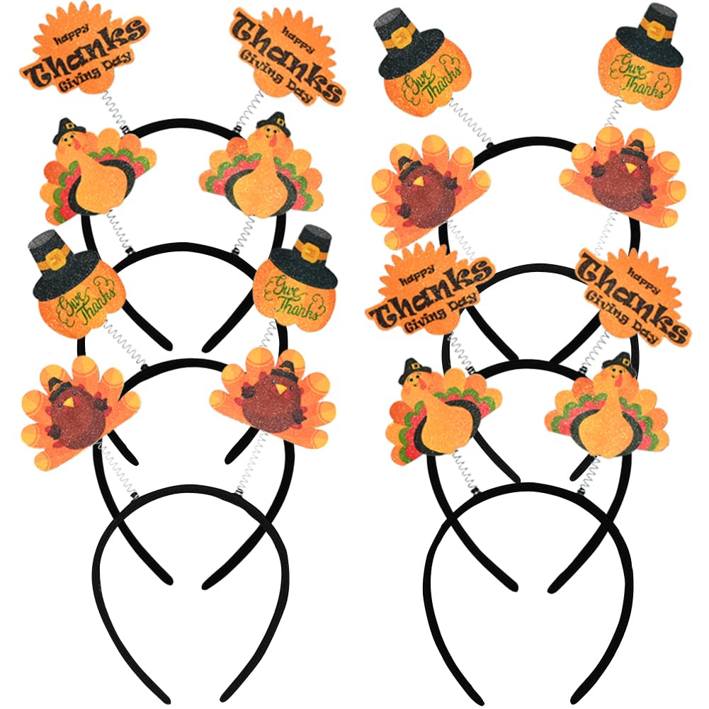 Amazon.com: UMEELR 8Pcs Thanksgiving Headbands, Turkey Hat Headband for ...
