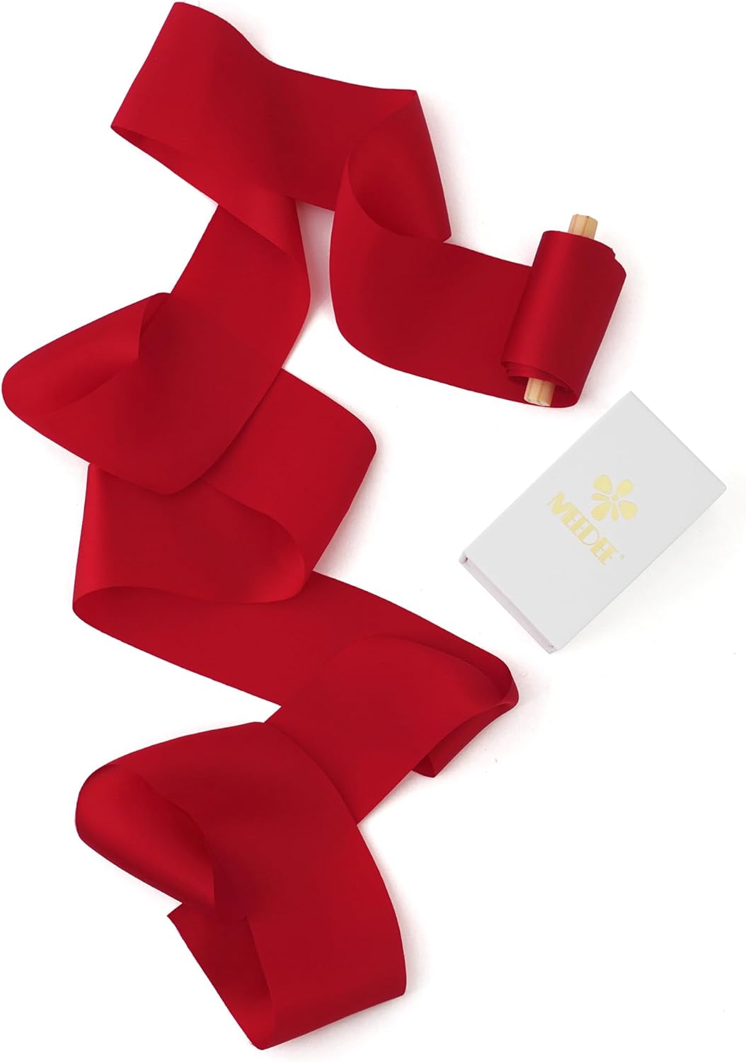 Amazon.com: MEEDEE Red Silk Ribbon - 2 Inch Vintage Red Satin Ribbon, 5 ...