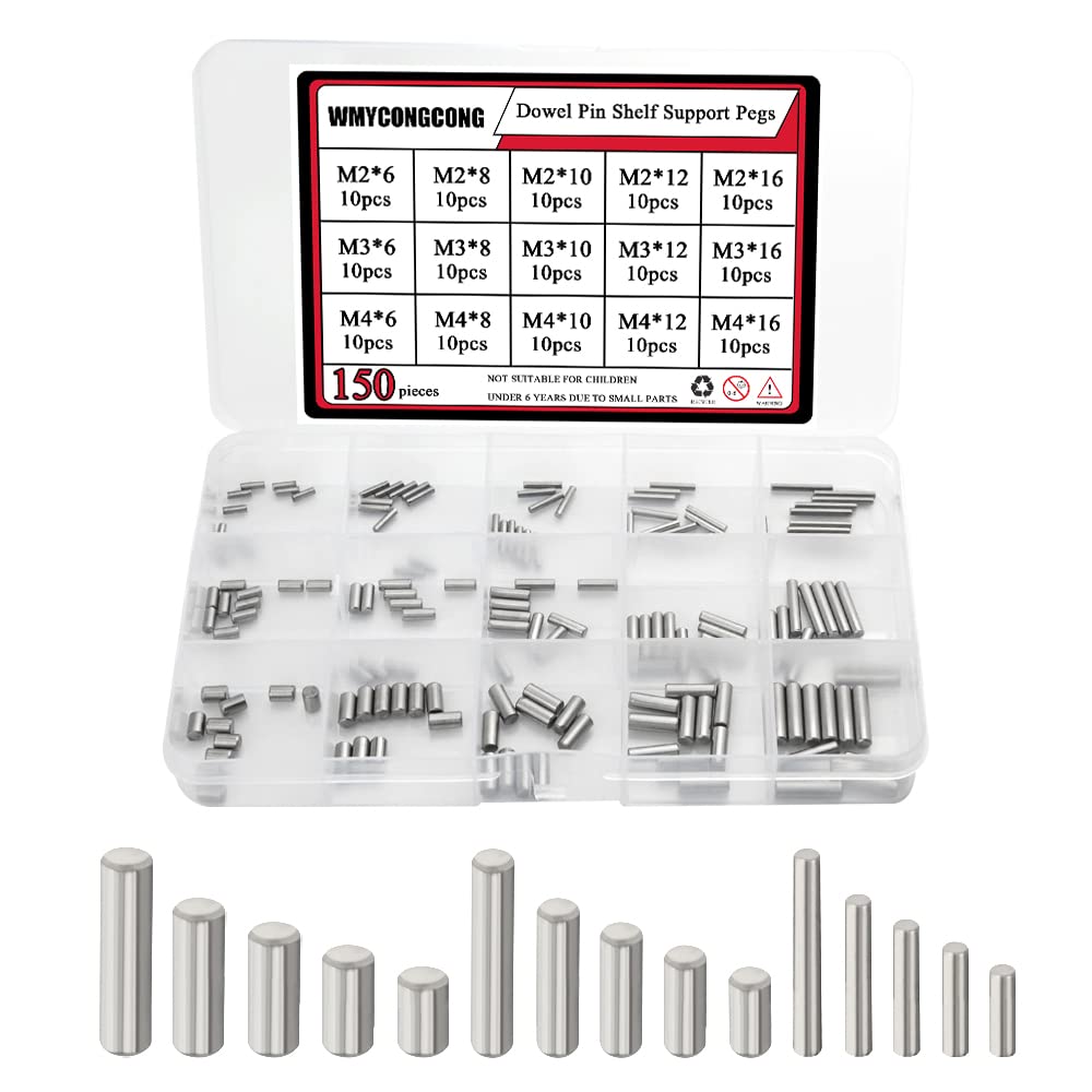 Amazon.com: WMYCONGCONG 150 PCS Dowel Pin Shelf Support Pegs M2 M3 M4 ...