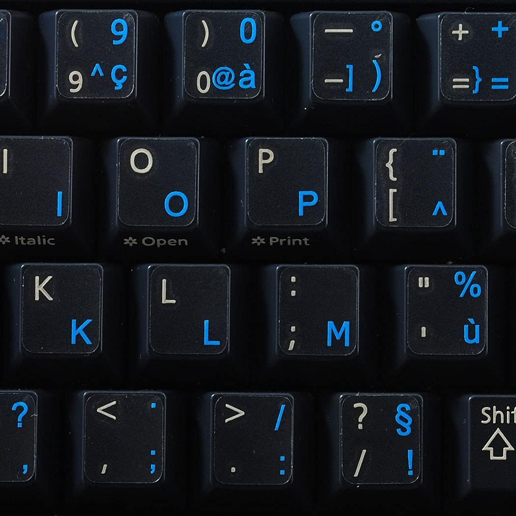 Amazon.com: [2PCS Pack] French Keyboard Stickers,Matte Vinyl Keyboard ...