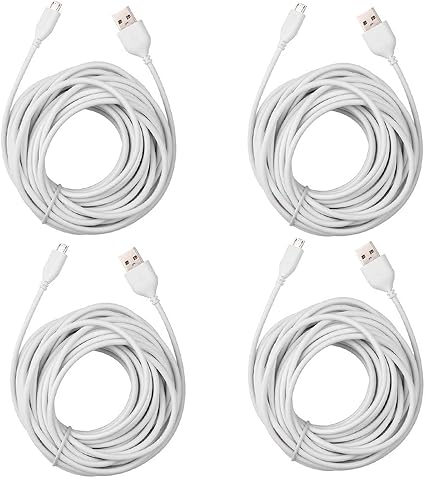 Amazon.com: 4-Pack 25ft Security Camera Micro USB Extension Cable ...