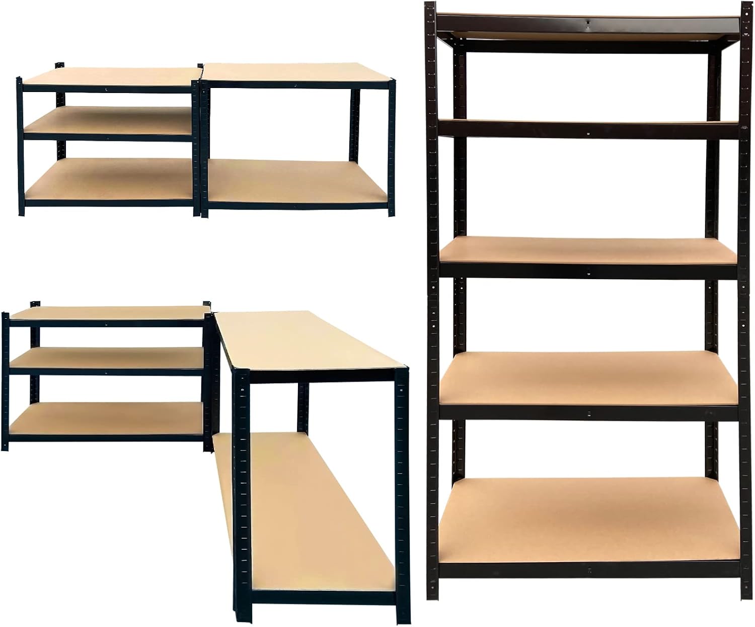 Amazon.com: 5 Shelf Shelving Unit with 5 MDF Boards, Adjustable Height ...