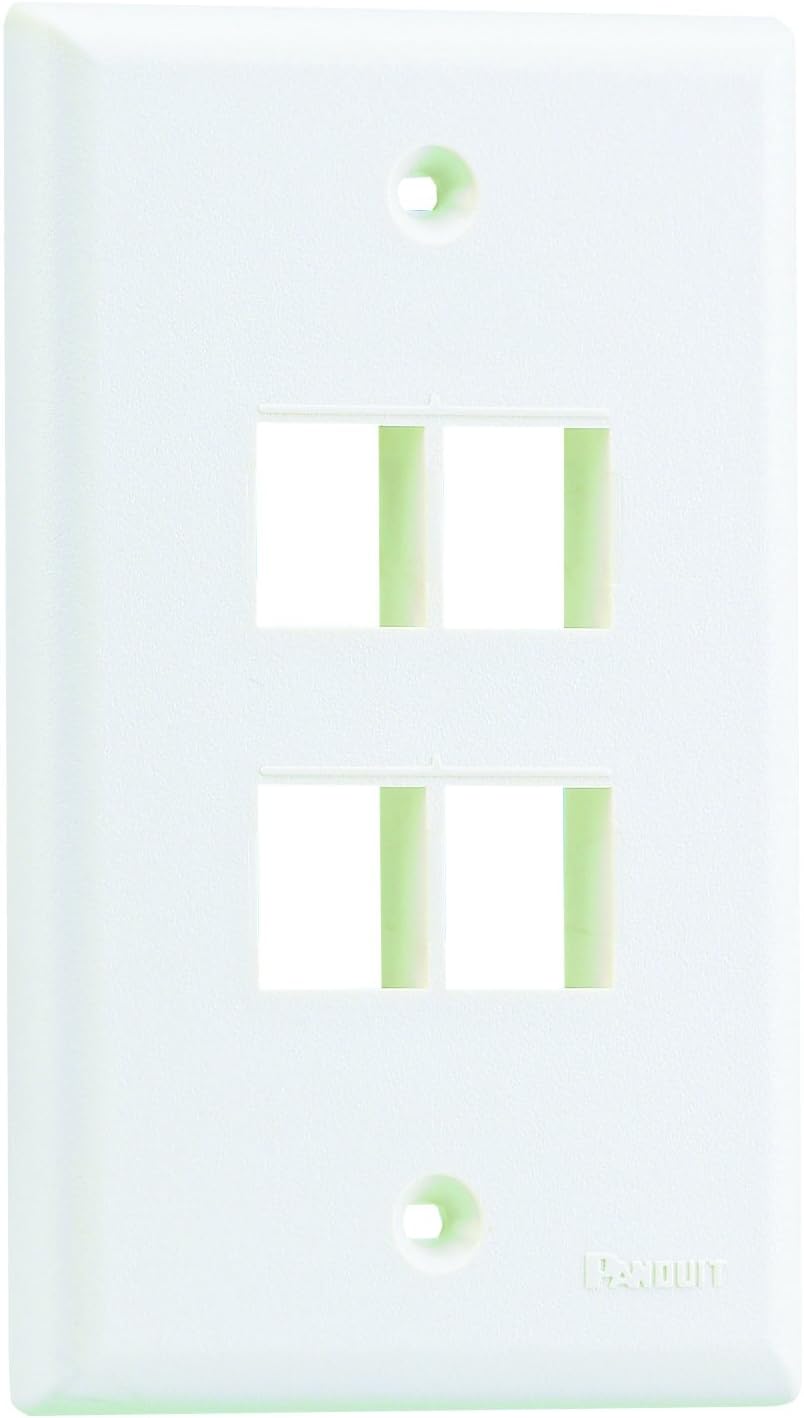 Panduit NK4FNIW 1-Gang 4-Port Faceplate, Off White - Outlet Plates ...