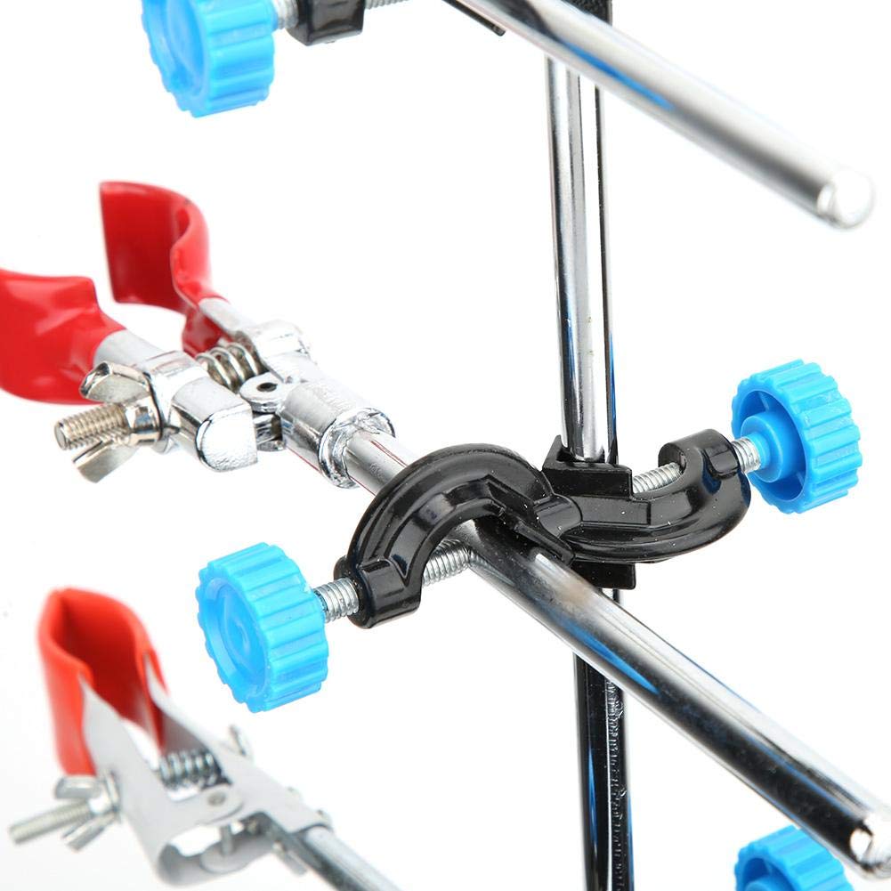 Glass Beaker Laboratory Support Stand With Clamps & Iron Rings - 60.5cm ...