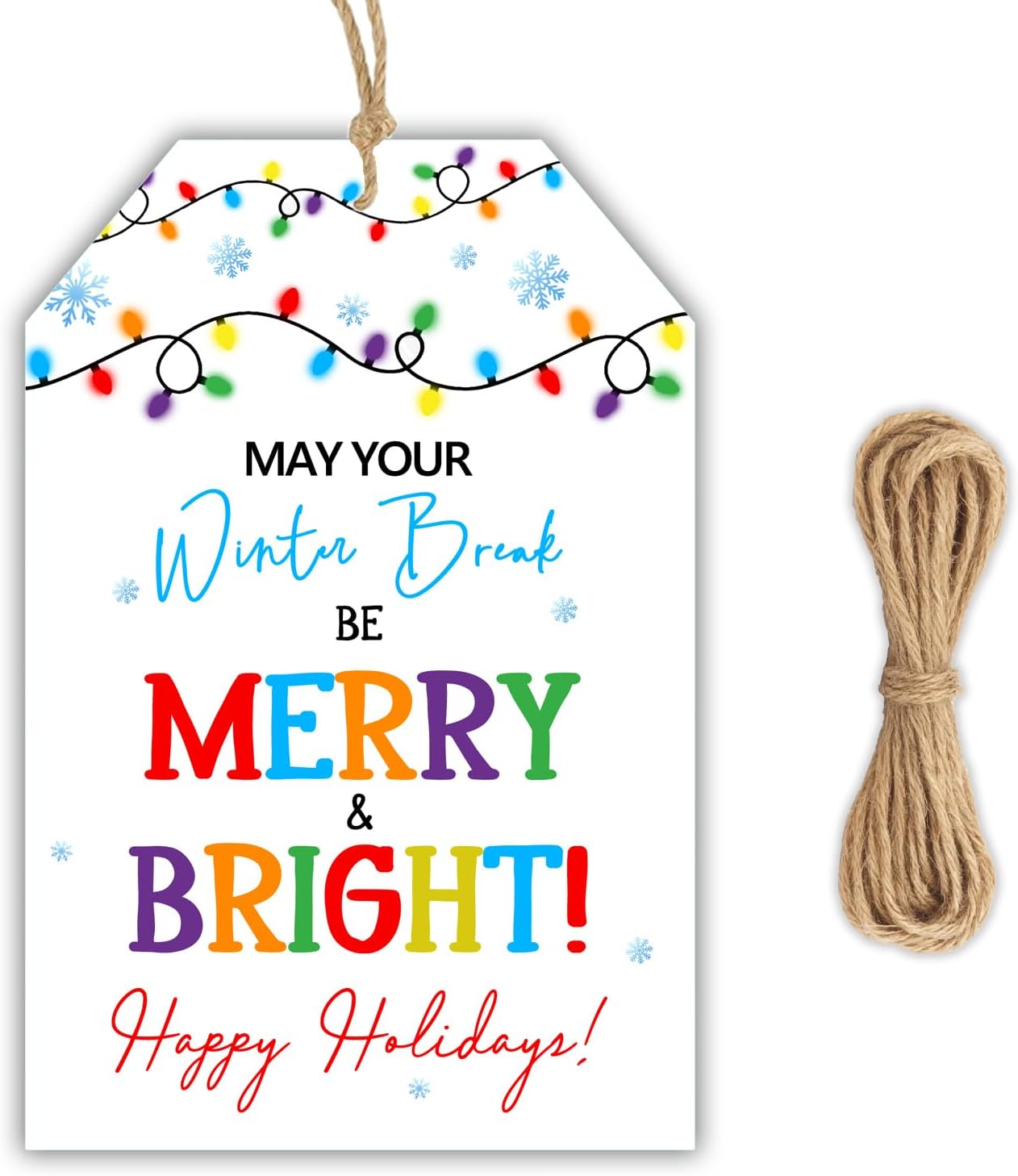 Amazon.com: 50 Pcs Merry & Bright Holiday Gift Tags with String ...