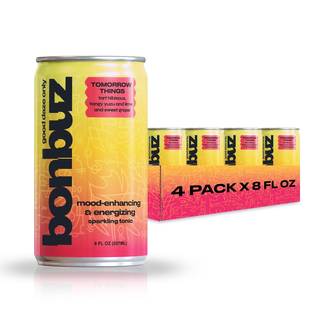 Amazon.com : Bonbuz 4pack 8floz(237ml) Non Alcoholic Drinks - Low Sugar ...