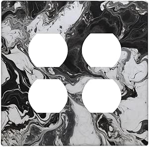 Black And White Marble Texture Decorative Light Switch Cover Wall Plate ...