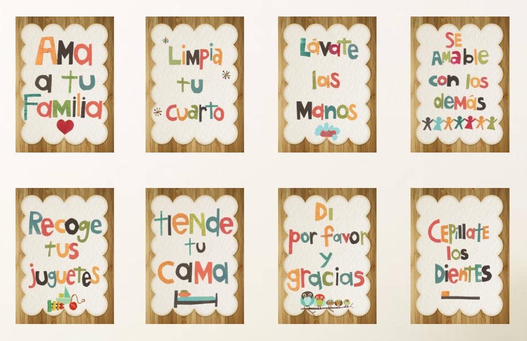 Good Manners 5x7 Wall Cards In Spanish Nursery Wall Decor | Desertcart UAE