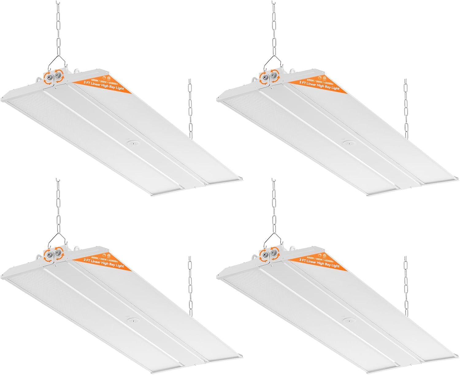 Amazon.com: Comiled 3FT 300W Linear High Bay Shop Lights, 4-Pack ...