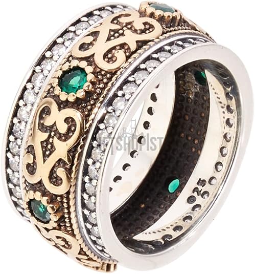 Amazon.com: Handmade Turkish Authentic Jewelry Round Shape Cut Emerald ...