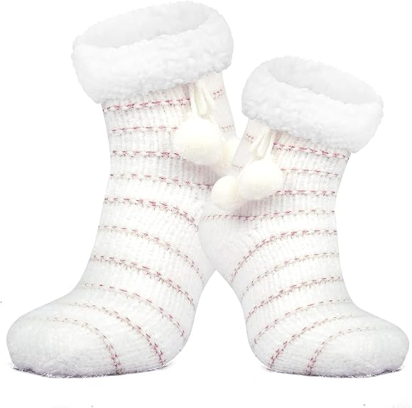 Amazon.com: HERA BEAUTY Slipper Socks for Women, Thick Fluffy Socks ...