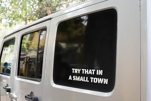 Amazon.com - Try That in a Small Town Bumper Sticker Decals | 10-Inch ...