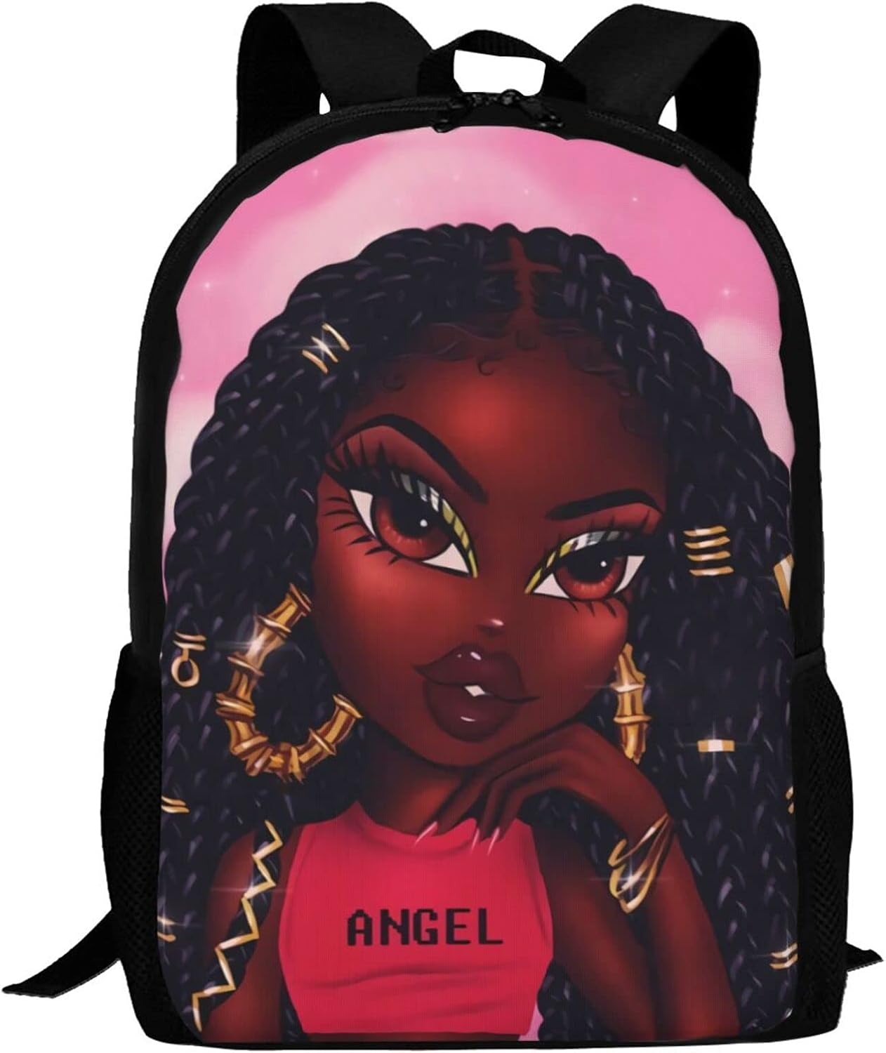 Amazon.com: Waykales Black Girl Backpack African Book Bag 17 Inch ...