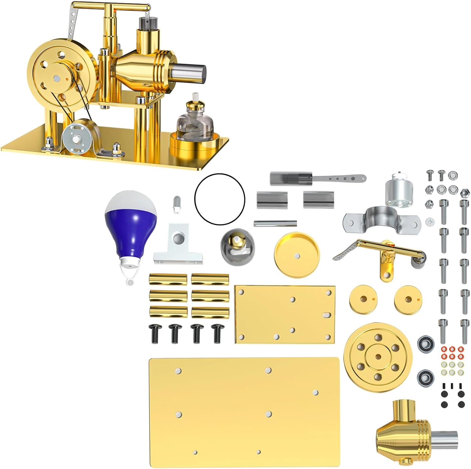 Amazon.com: the PowerMd Hot Air Stirling Engine Kit, Mini Steam Engine ...