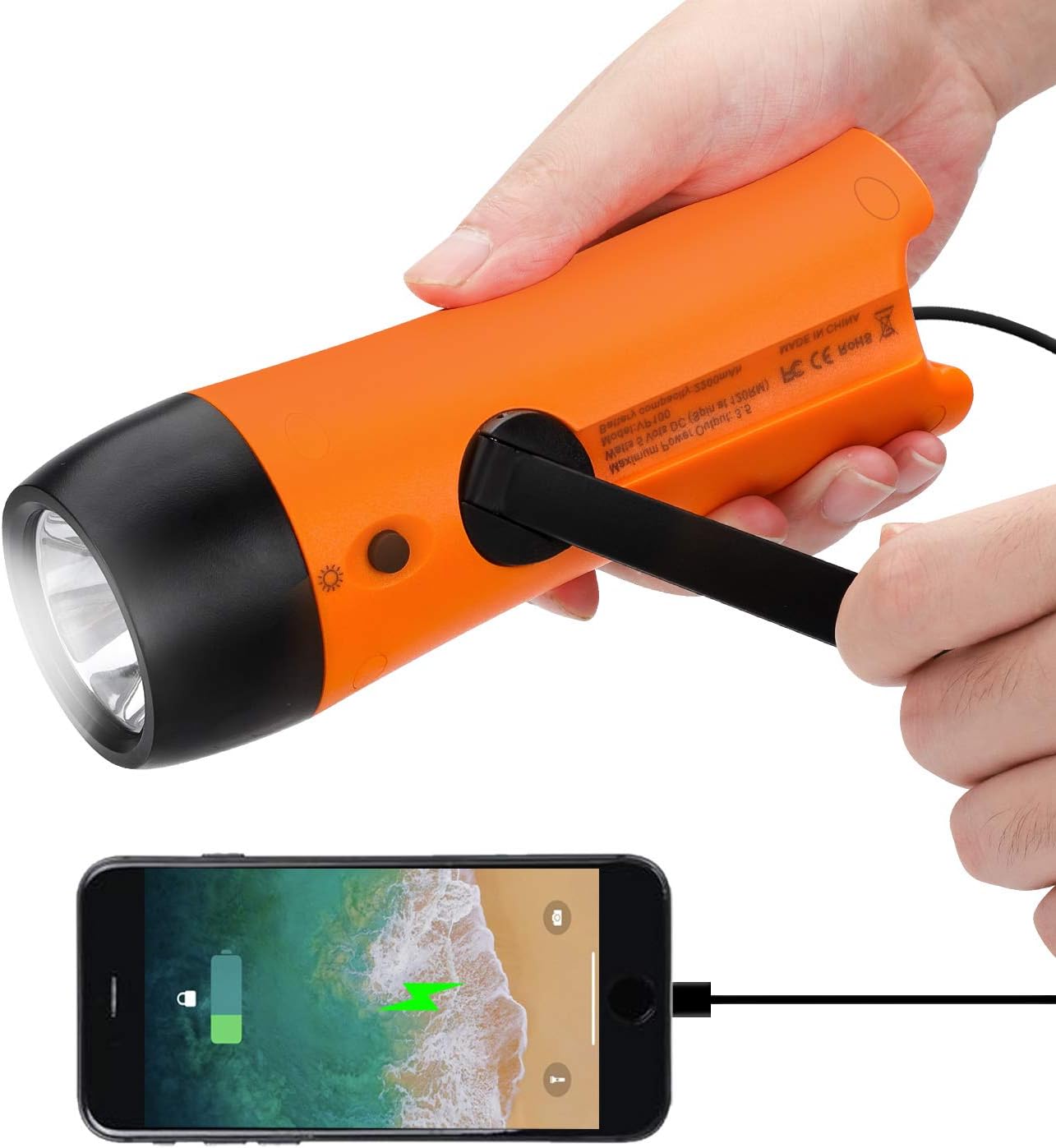 VFAN Rechargeable Hand Crank Generator/Flashlights/Charger for Phone ...