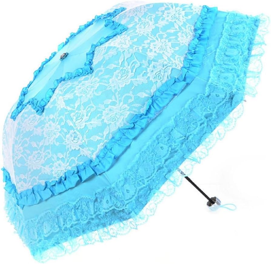 Amazon.com: Sweet Home Lace Princess Parasol Umbrella (Sky Blue ...
