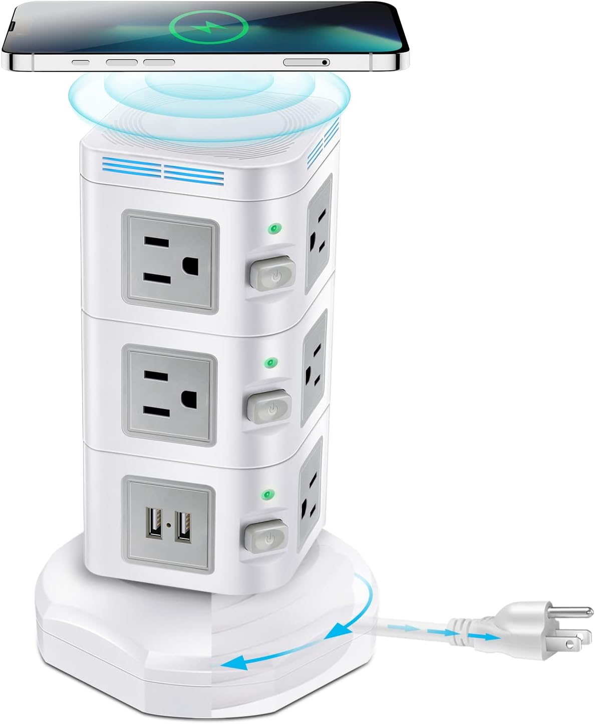 Amazon.com: Power Strip Surge Protector, ODOM Power Strip Tower with ...