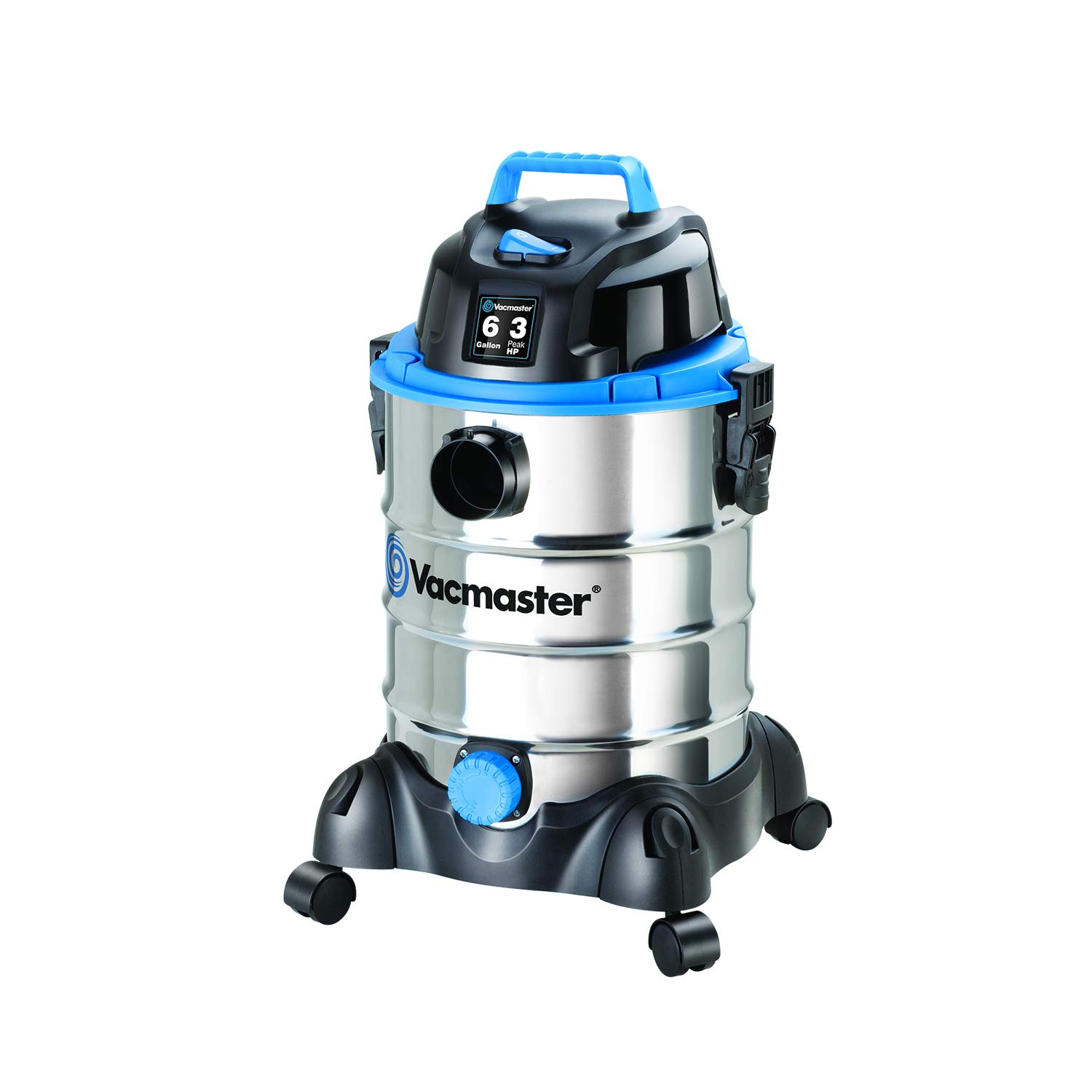 Vacmaster, VQ607SFD, 6 Gallon 3 Peak HP Stainless Steel Wet/Dry Shop Vacuum