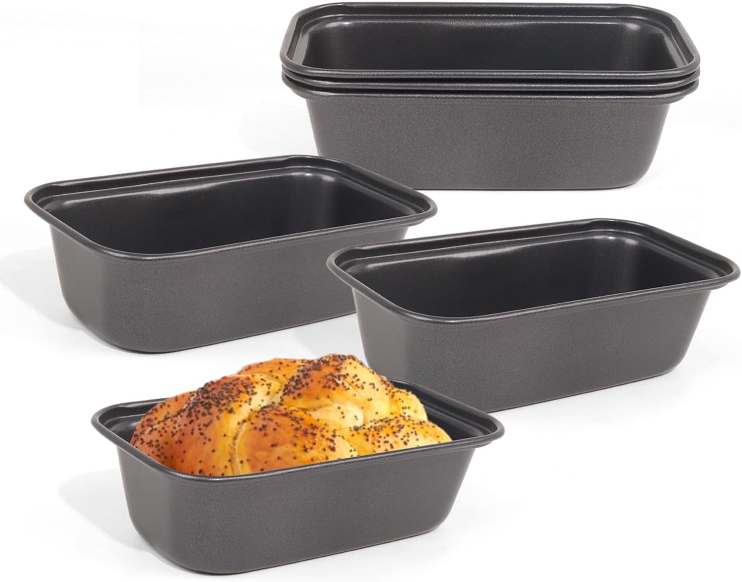 Amazon.com: ZSDRTYU Mini Loaf Pans, 6 Pcs Bread Pan Mini Bread Loaf ...