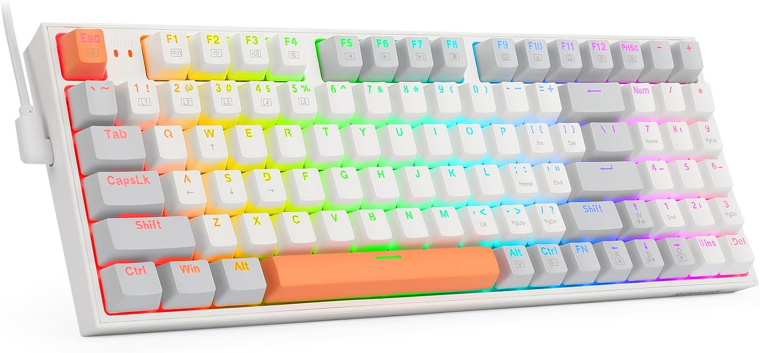 Amazon.com: DUSTSILVER K84 Wired Gaming Keyboard, 75% US Layout 84 Keys ...