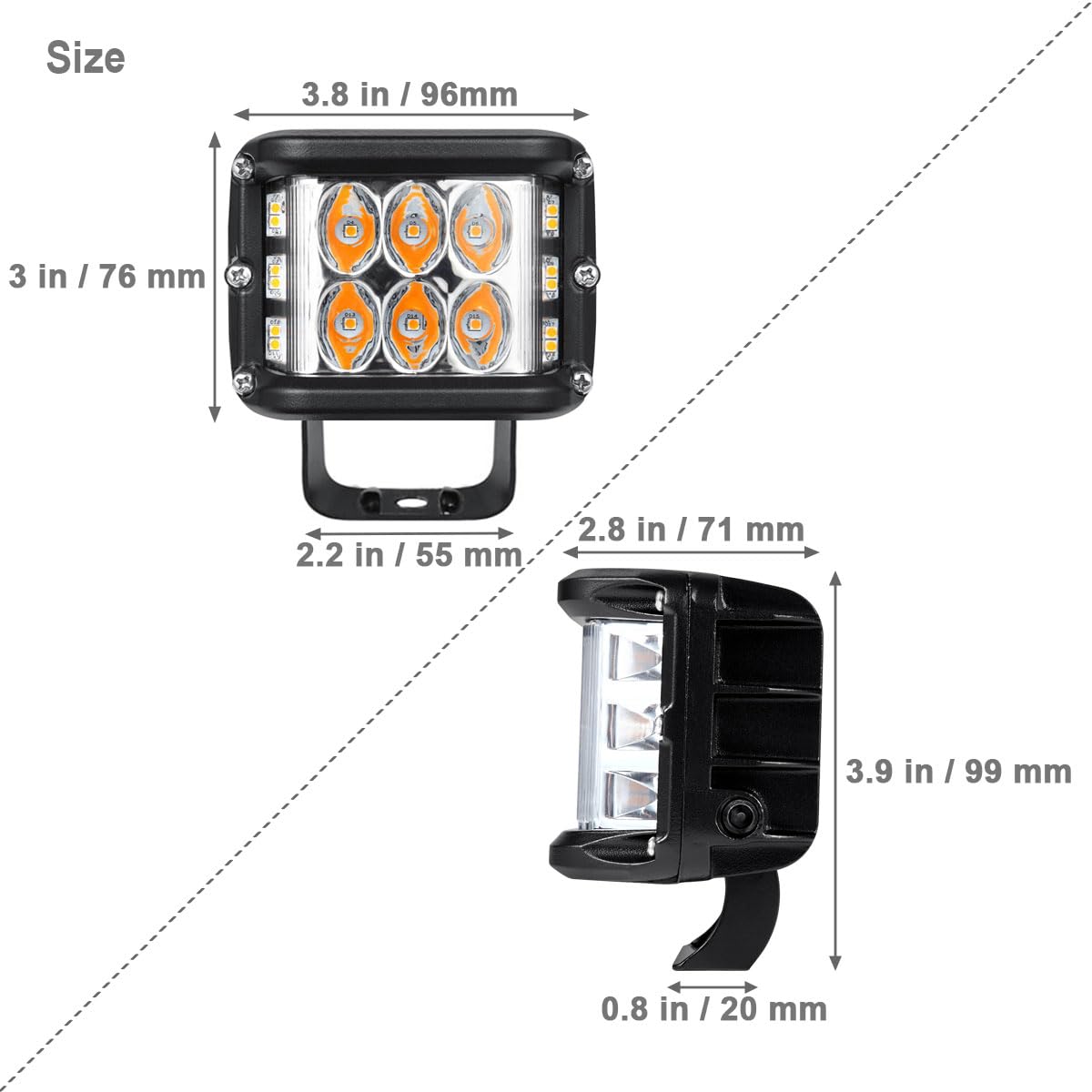 Snapklik.com : Sync Flashing Blue White Emergency Strobe Light Dual ...