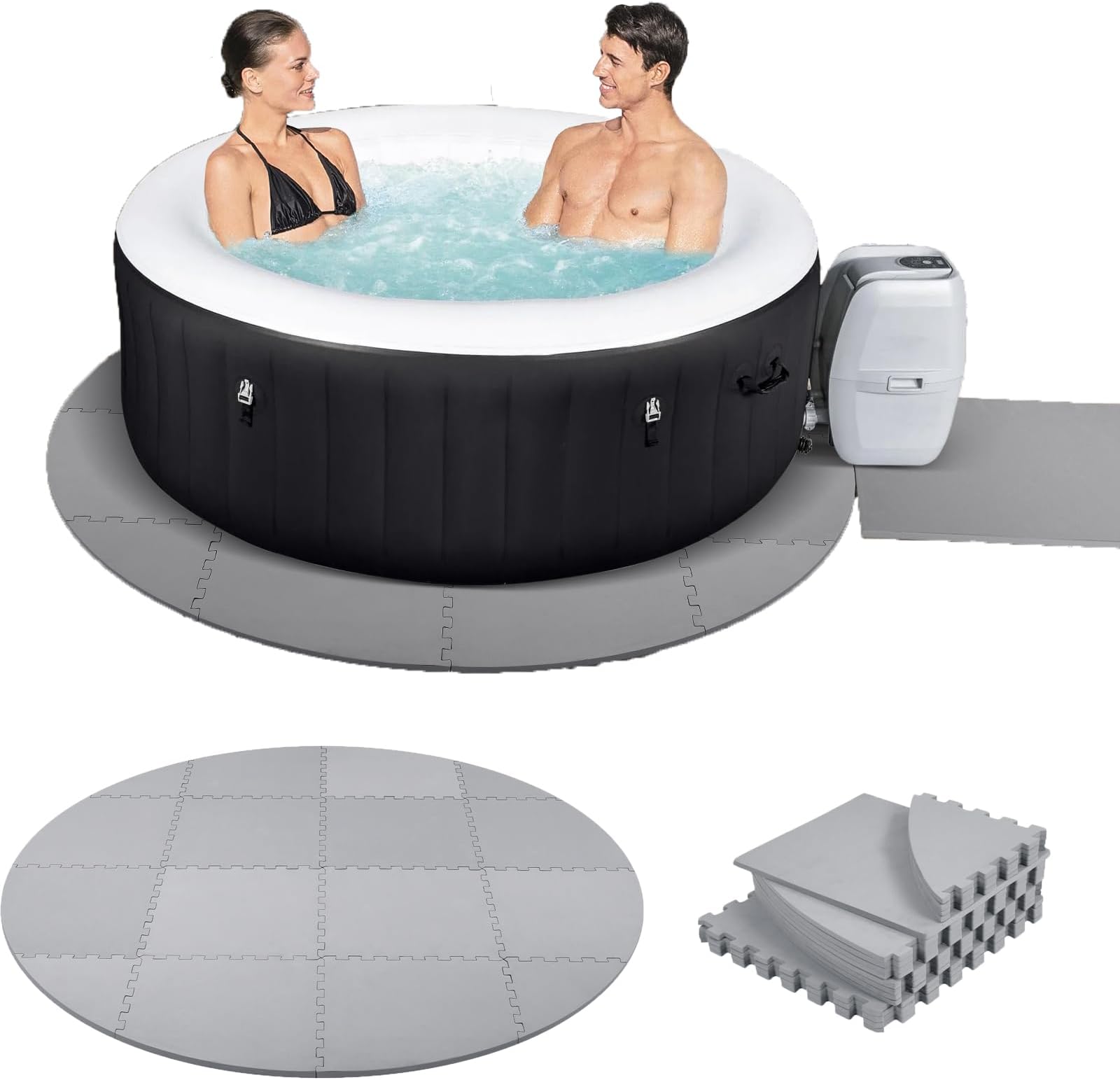 Amazon.com: 80 Inch Dia Round Inflatable Hot Tub Mat,Extra Large Hot ...