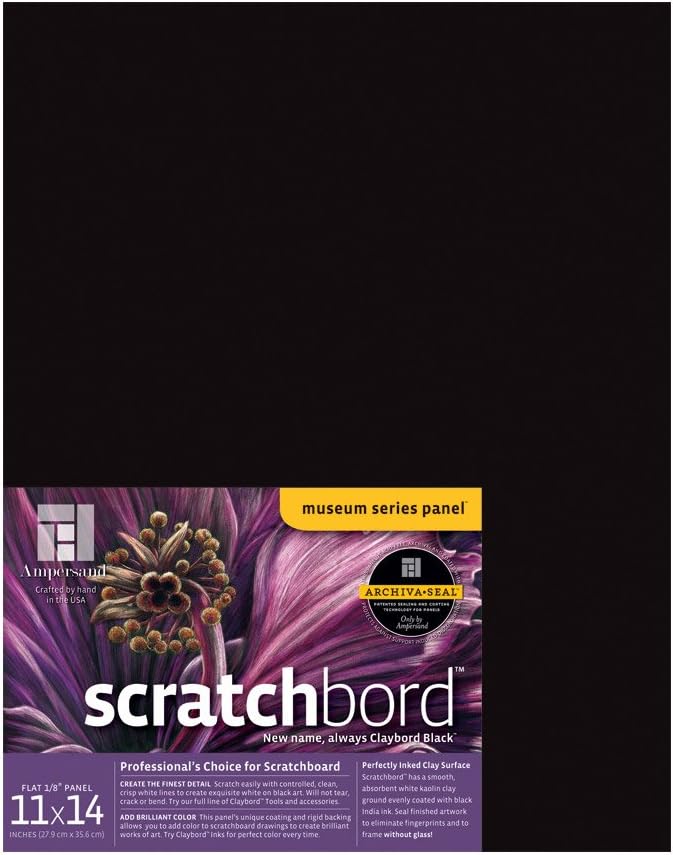 Amazon.com : INOVART Black Scratchboard 11" x 14", 12 Sheets ...