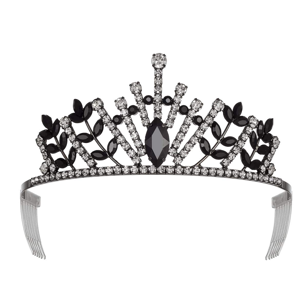 Amazon.com : YZHSTONE Black Tiaras Crowns Female Women Princess Girls ...