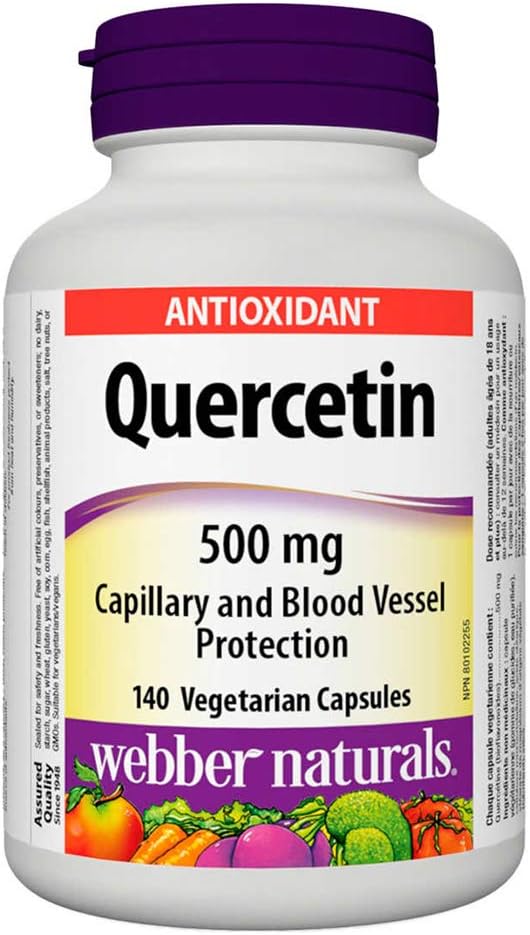 Webber Naturals Quercetin 500 mg, Vegetarian Capsule, Value Size, 140 ...