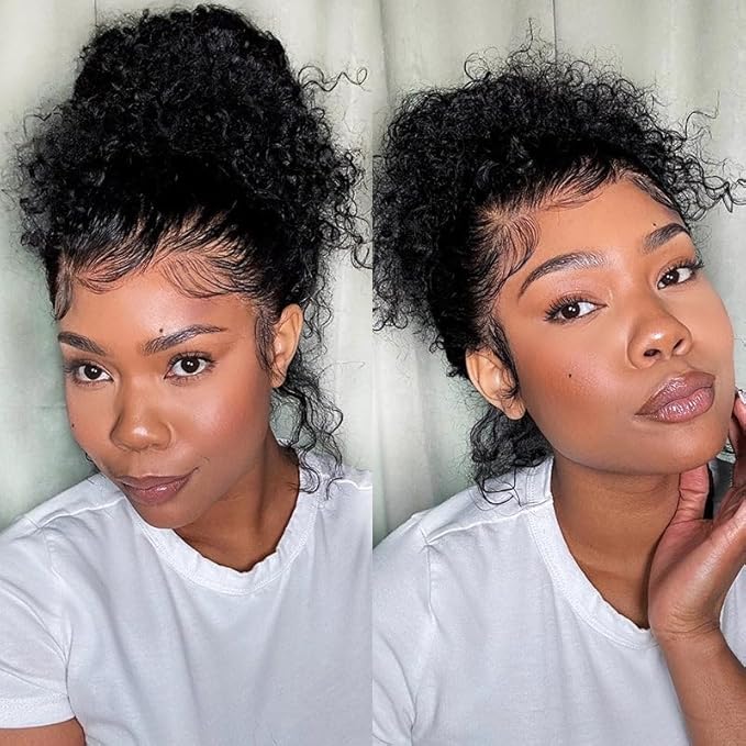 Amazon.com : Alidiamond 360 ‌Kinky Curly Human Hair Wig 18 Inch Natural ...