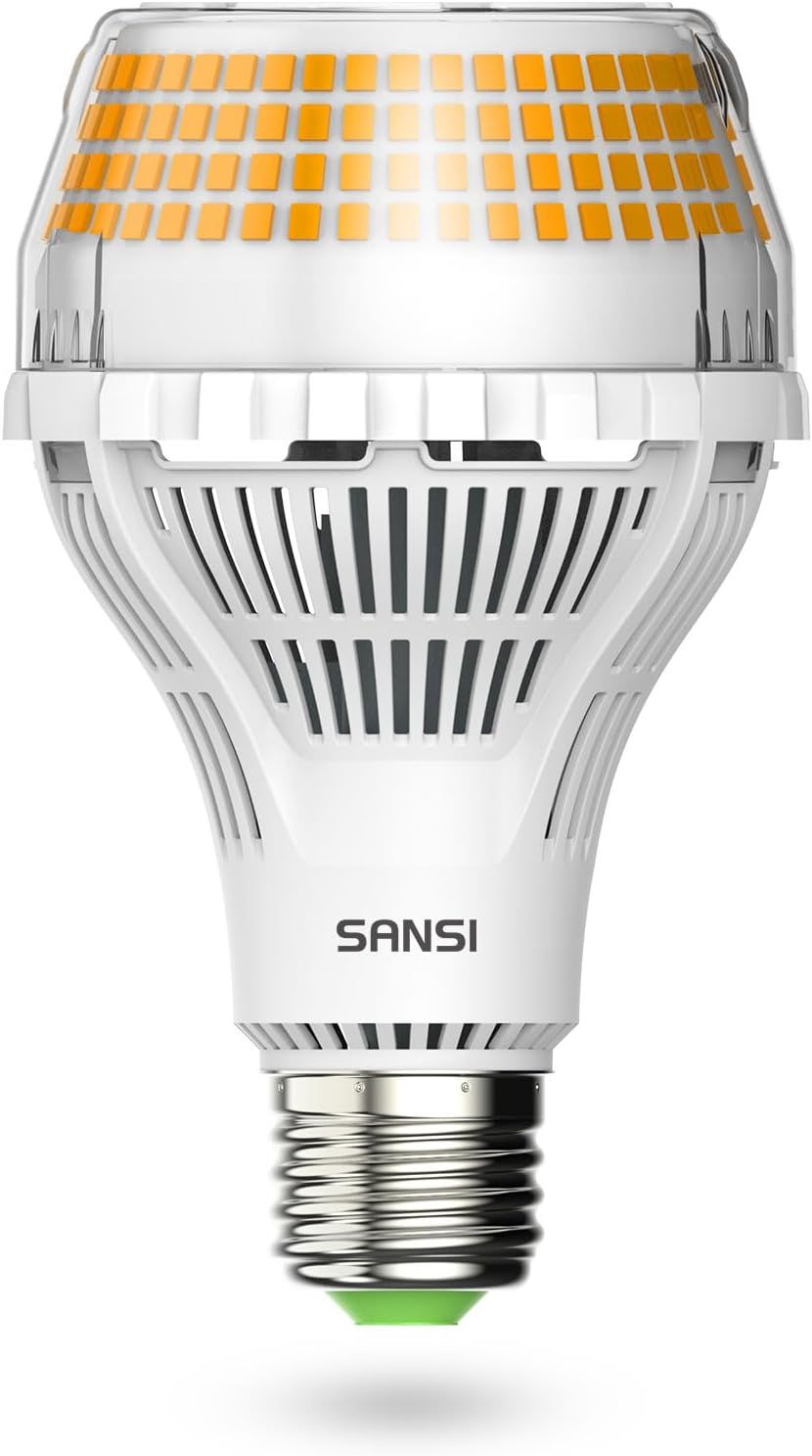 SANSI 400W Equivalent A21 LED Light Bulb, 3000K Soft Warm White 6000 ...