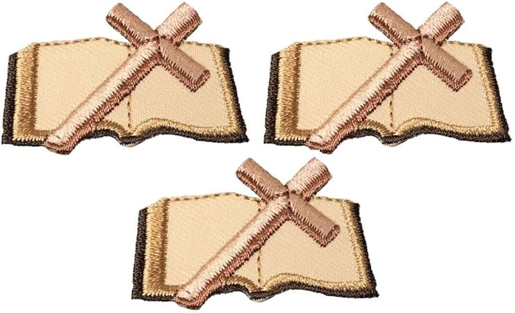 Amazon.com: Cross and Bible Embroidered Applique Patch - Christian ...